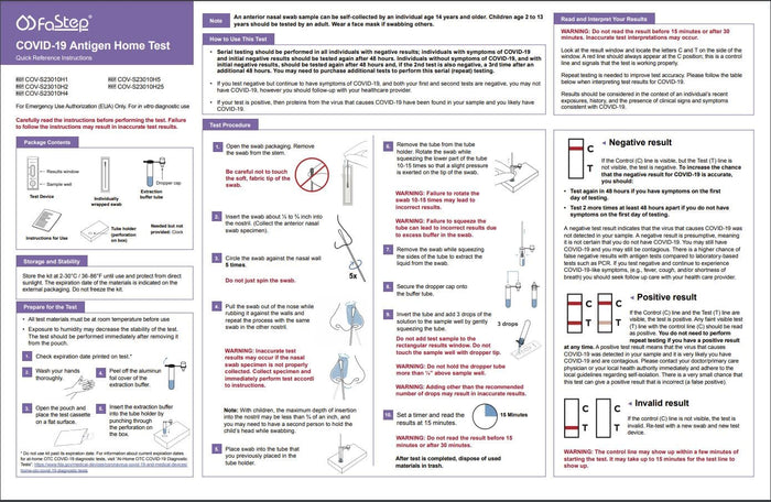 Fastep At Home COVID-19 Antigen Test - 2 Tests per Kit